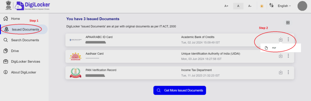 Download ABC ID Card pdf using Digilocker and abc.gov.in